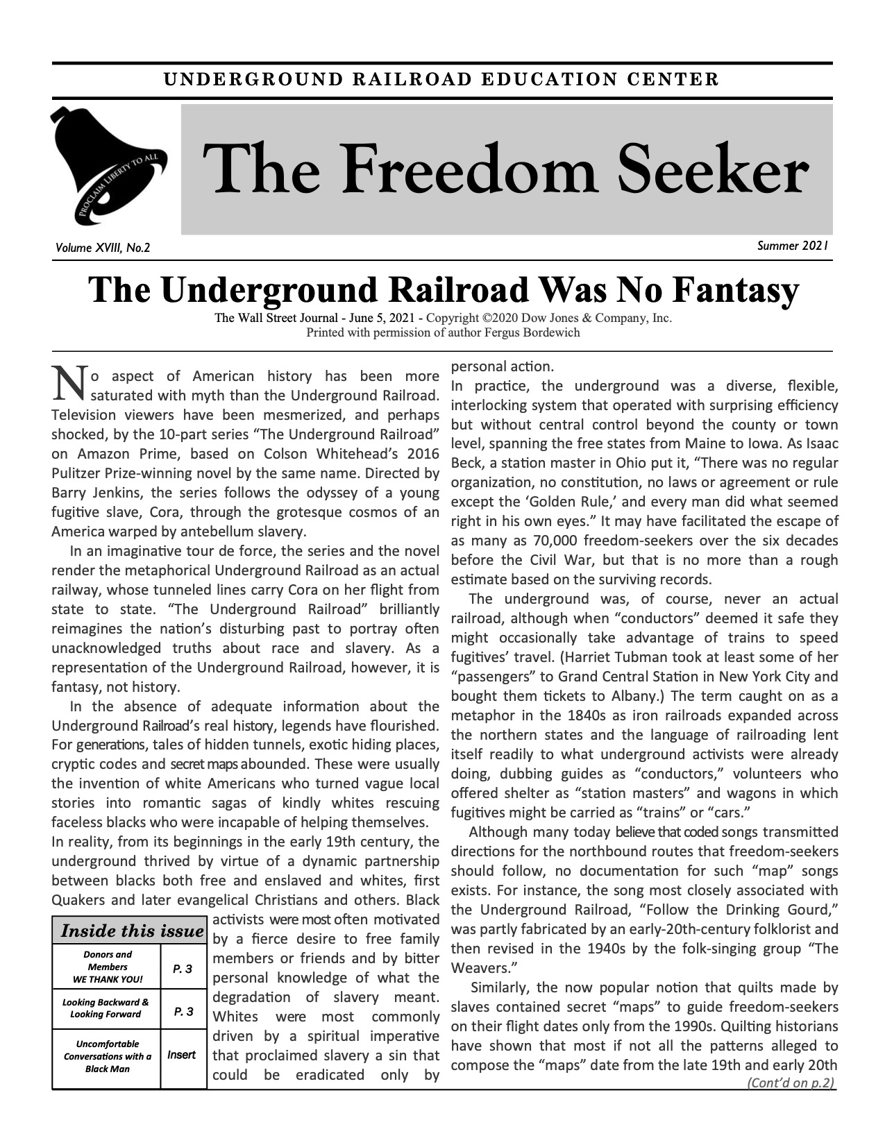 Freedom Seeker Summer 2021 - Underground Railroad Education Center